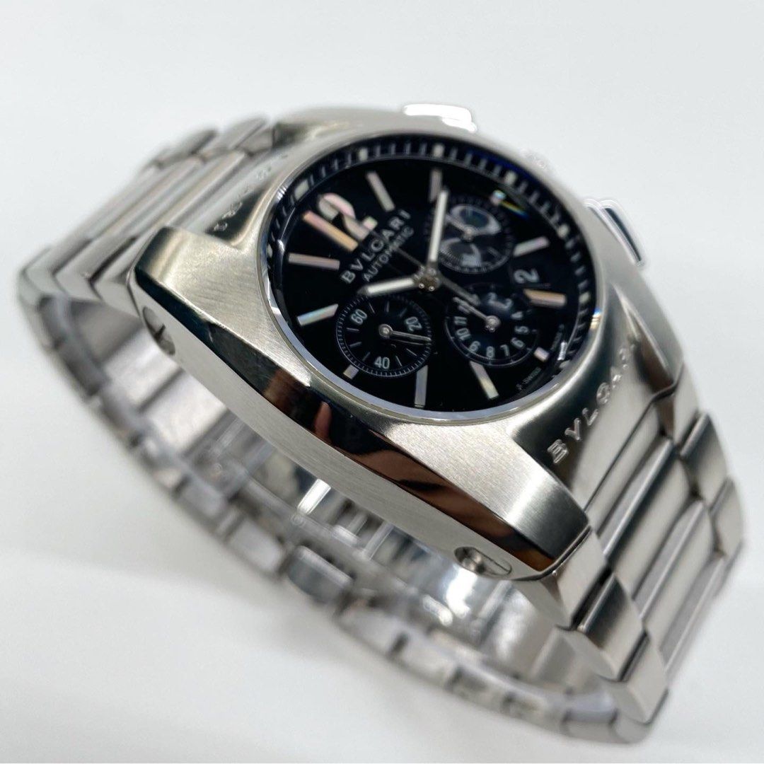 Bvlgari Ergon Chronograph Black Dial Original Like New, Barang Mewah, Jam Tangan di Carousell