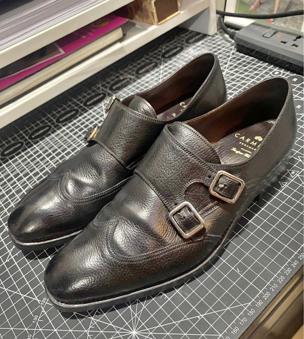 Carmina Wingtip Double Monk Strap, Men's Fashion, Footwear, Dress Shoes on Carousell