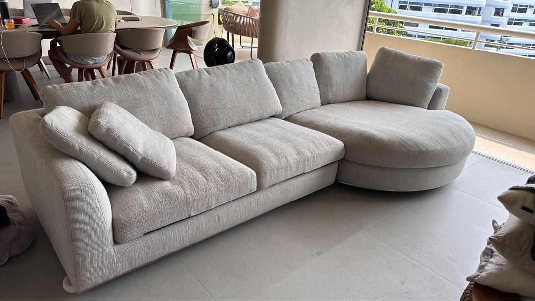Castlery round chaise Hamilton sectional sofa / Castlery sofa / L-sofa ...