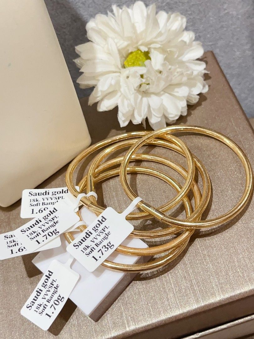 Chunky Bangles 18k Saudi Gold, Women's Fashion, Jewelry & Organizers ...
