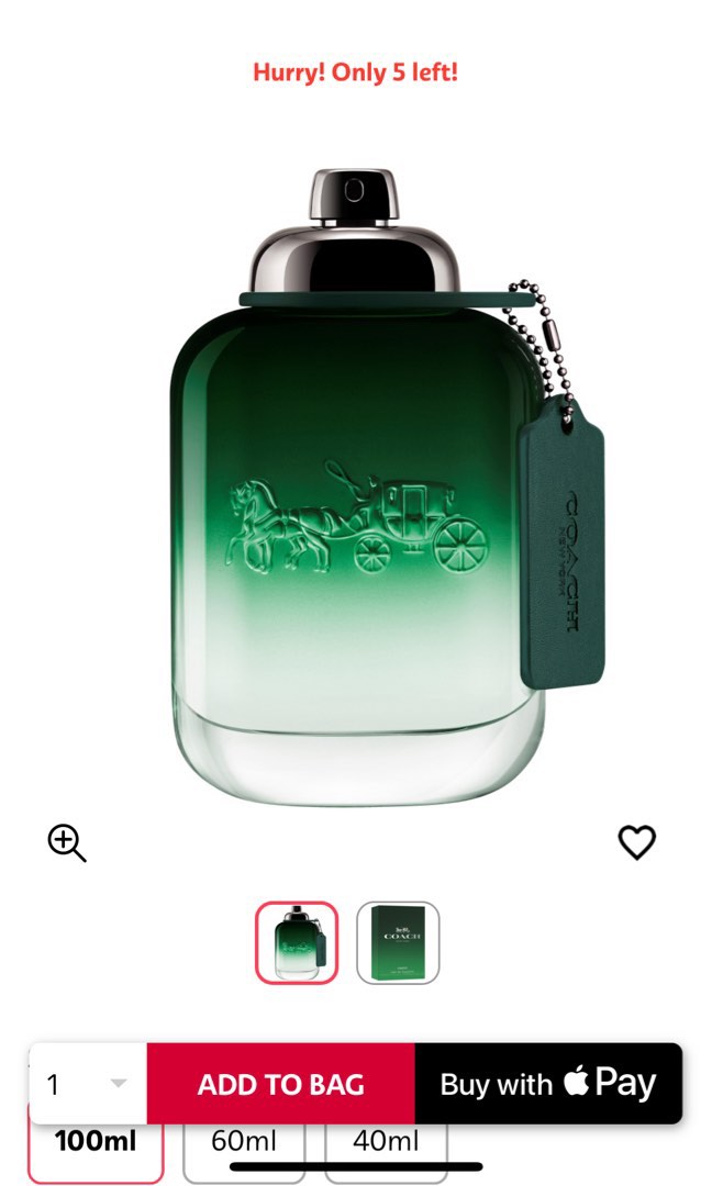 Coach Green EDT 100ml, Beauty & Personal Care, Fragrance & Deodorants ...