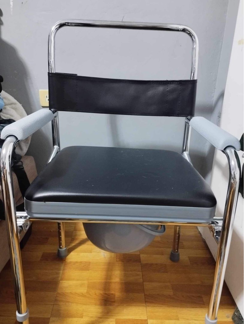 Commode chair without wheels, Furniture & Home Living, Furniture ...