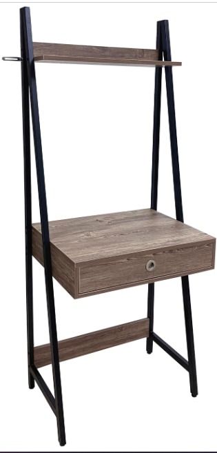 Computer Table Tower Type with Black Metal Frame; Laminated Oak Color ...