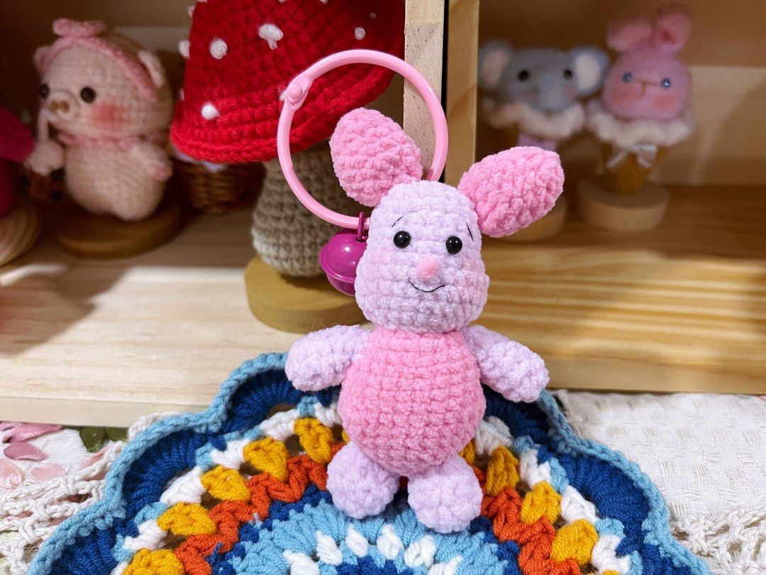 Crochet Piglet keychain, Hobbies & Toys, Stationery & Craft, Handmade ...