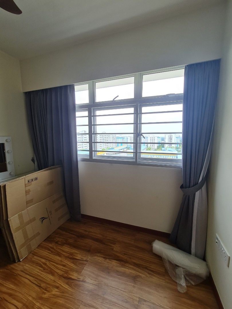 Day curtains and night curtains hdb 4rms full set, Furniture & Home ...