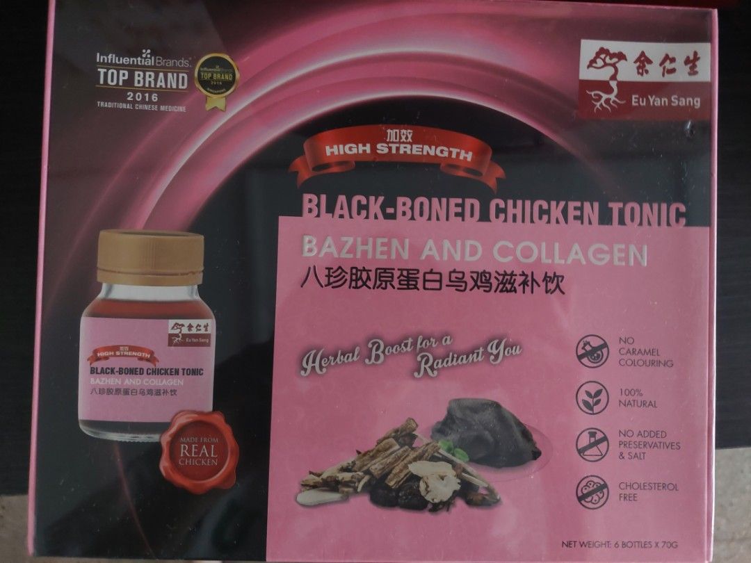 Eu Yan Sang Black-Boned Chicken Tonic Bazhen and Collagen, Health & Nutrition, Health ...