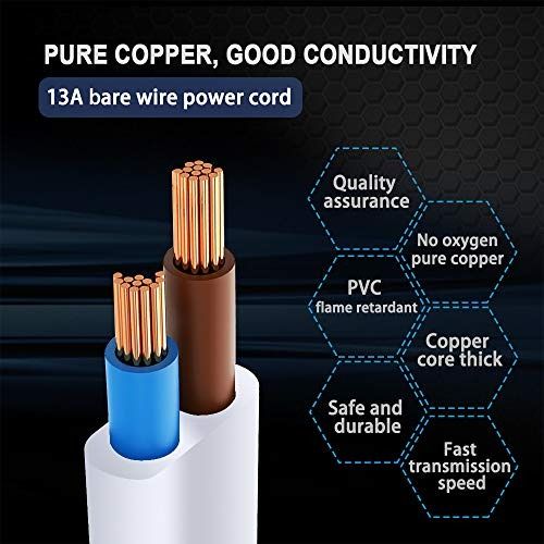 EXTRASTAR 13A Fused Power Cable with Switch, Unterminated Bare Raw Ends ...