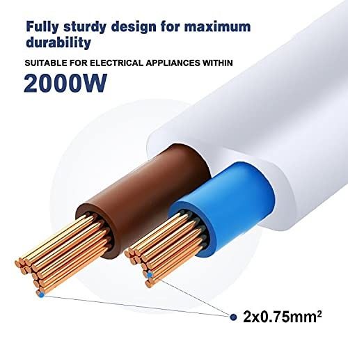 EXTRASTAR 13A Fused Power Cable with Switch, Unterminated Bare Raw Ends ...