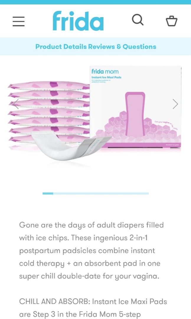 Frida Mom Instant Ice Maxi Pads, Babies & Kids, Maternity Care on Carousell