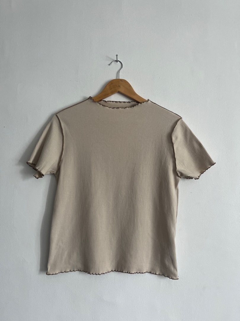 GU by UNIQLO Mock Ribbed, Women's Fashion, Tops, Shirts on Carousell