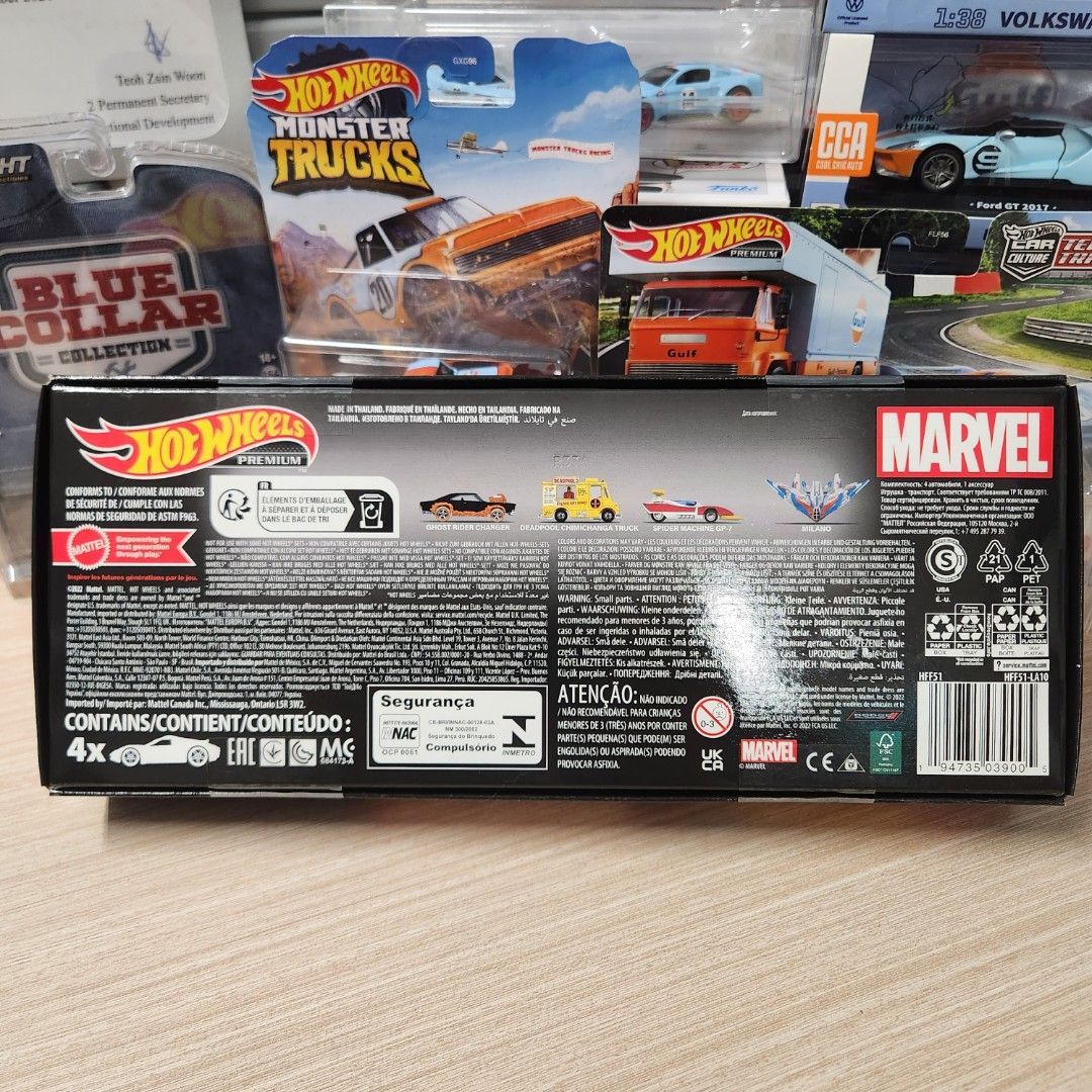 Hotwheels Premium Marvel Box Set (Ghost Rider, Deadpool, Spiderman ...
