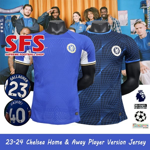 (HUGE PROMO) Chelsea FC Player tight fitting player jersey full kit 23/ ...