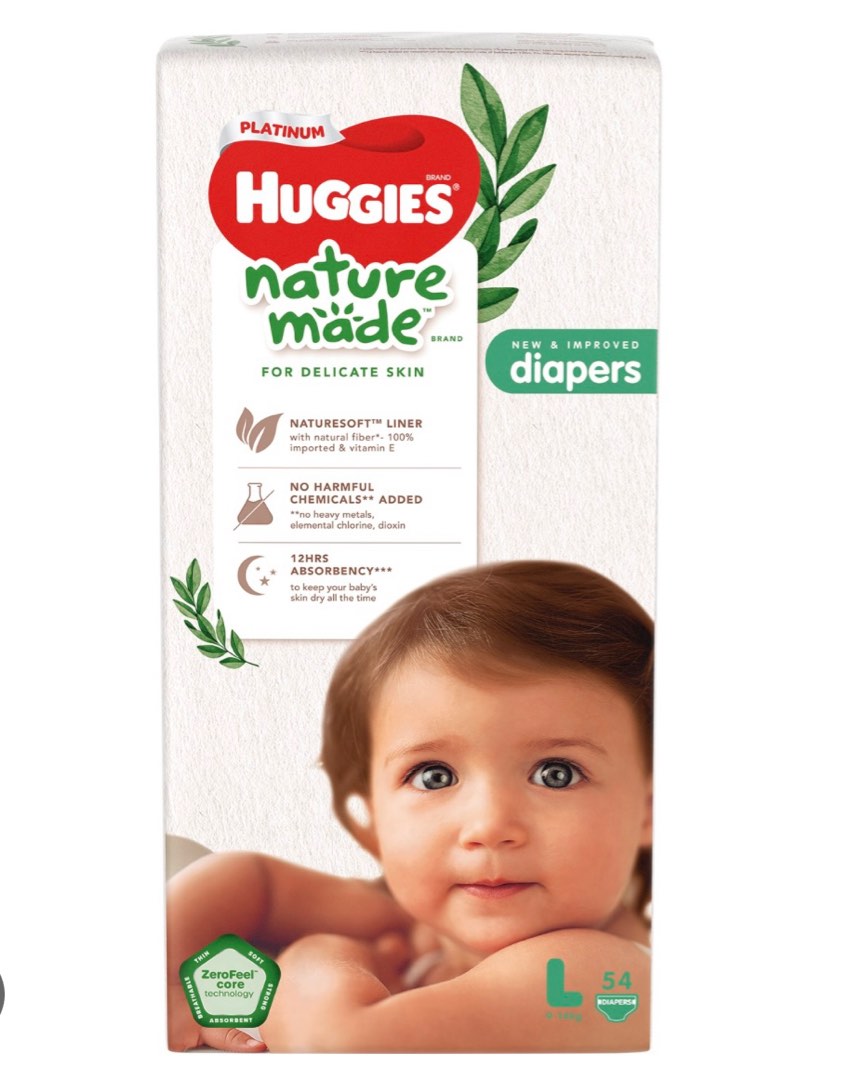 Huggies Nature Made Size L, Babies & Kids, Bathing & Changing, Diapers ...