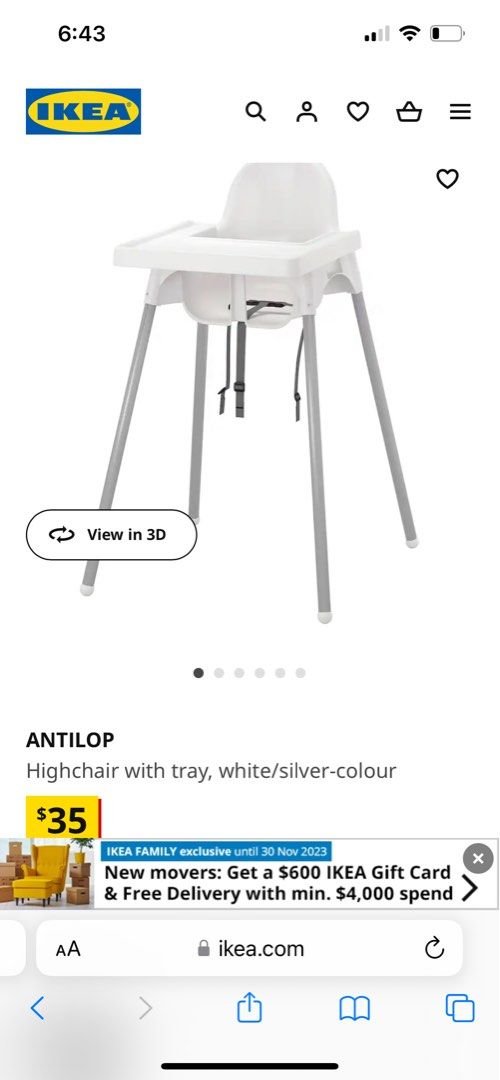 IKEA feeding chair, Babies & Kids, Nursing & Feeding, Baby High Chairs on Carousell