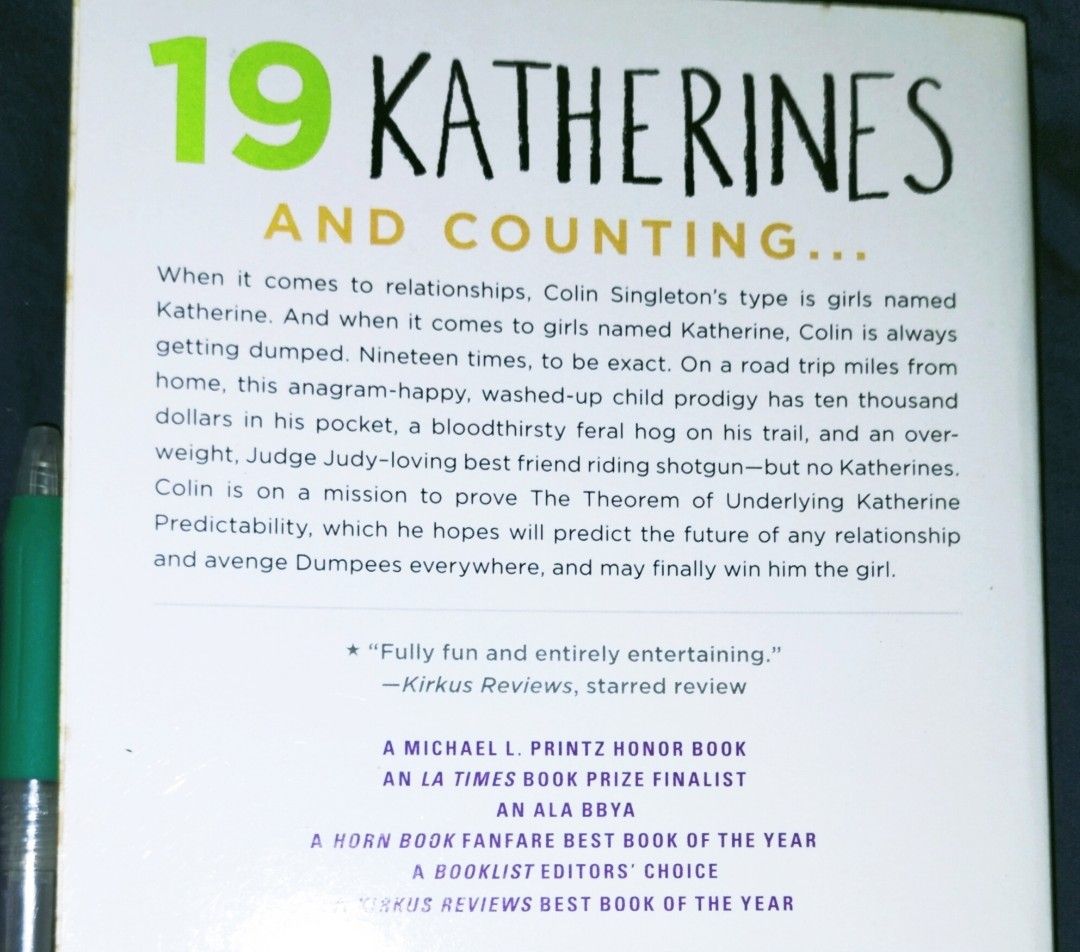 John Green An abundance of Katherines novel besteller new york English ...