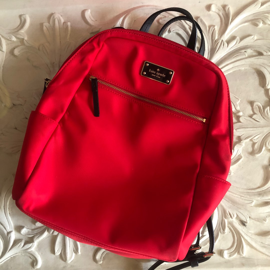 kate spade red nylon backpack, Women's Fashion, Bags & Wallets ...
