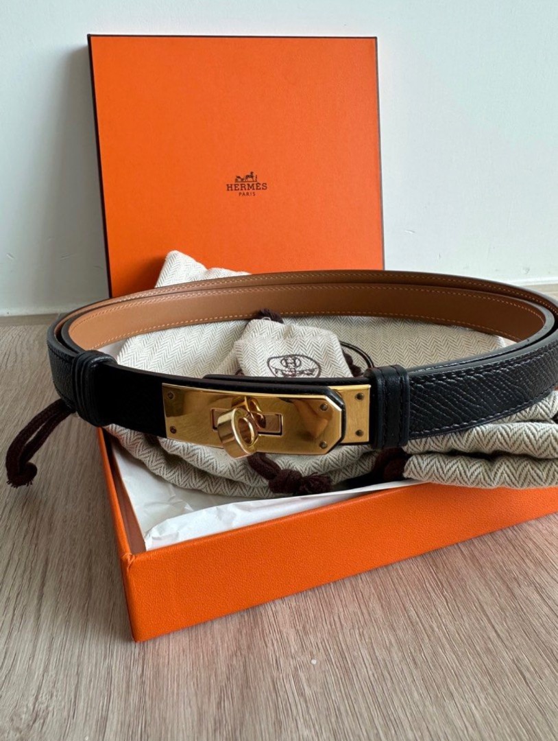 Kelly Belt Noir GHW, Luxury, Accessories on Carousell