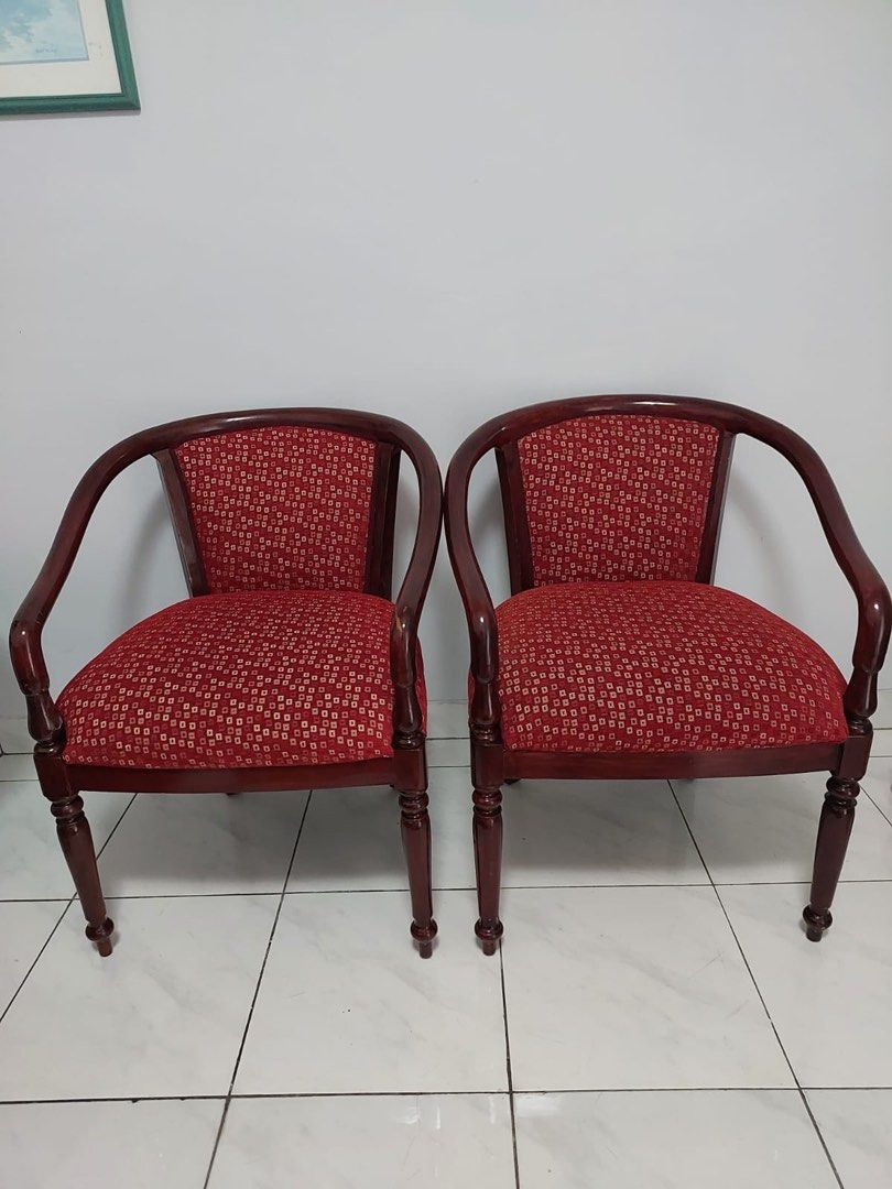 KURSI merah kayu asli MAHONI HARGA PER PCS furniture sofa tempat diduk ...