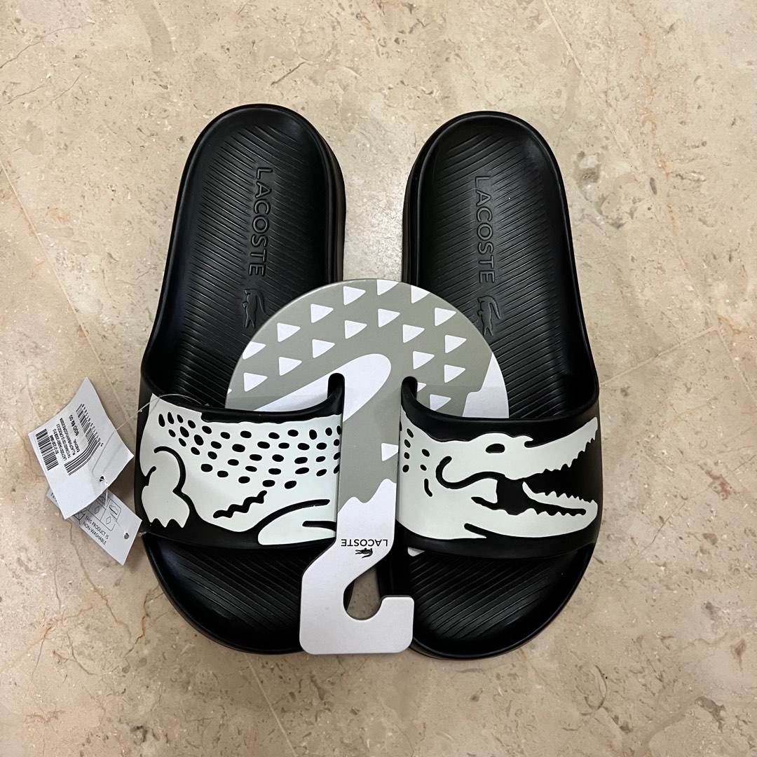 lacoste slides, Men's Fashion, Footwear, Flipflops and Slides on Carousell