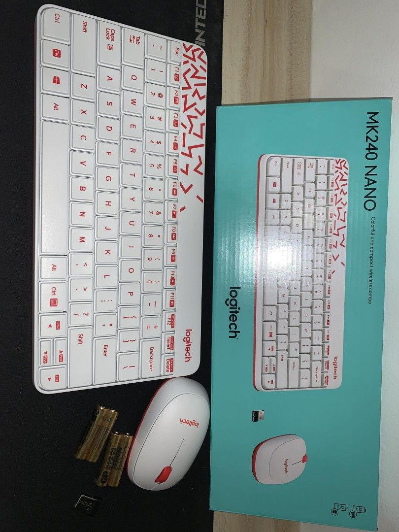 Logitech Mk240 Nano Wireless Keyboard Mouse Combo White Computers And Tech Parts And Accessories
