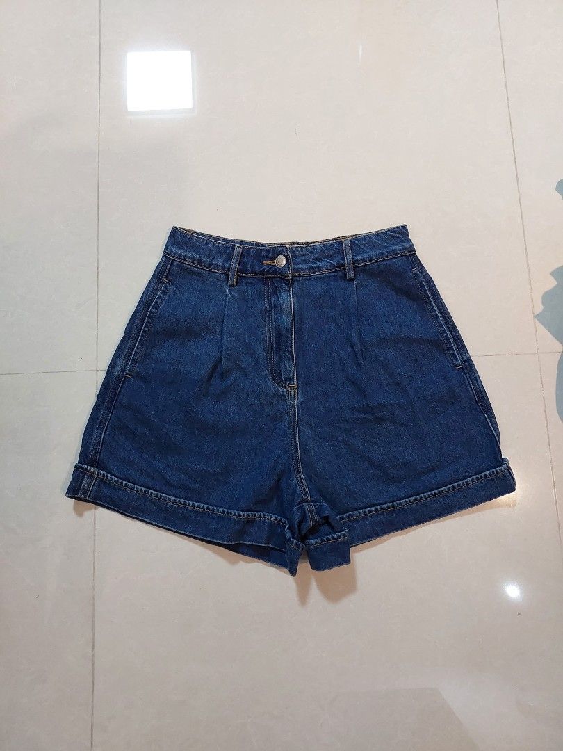 Love and Bravery LAB Lisette High Waist Cuffed Denim Shorts in Dark ...