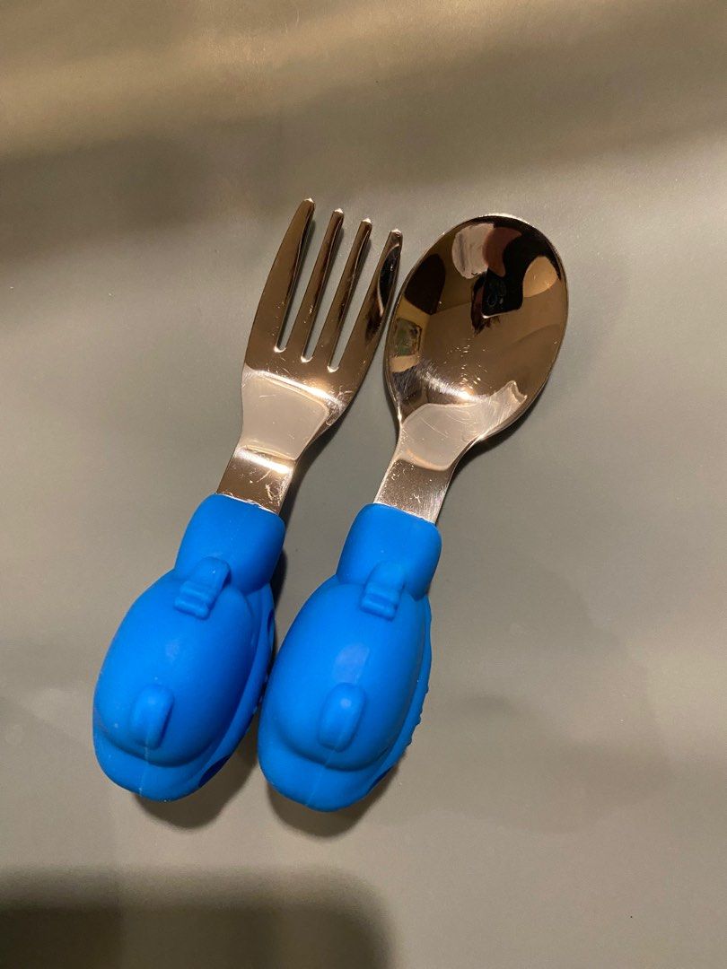 Marcus Marcus Palm Grasp Spoon & Fork Set, Babies & Kids, Nursing ...