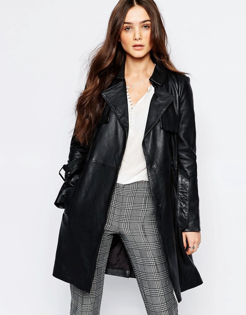 MNG Premium Real Leather Trench Coat /Jacket, Women's Fashion, Coats ...