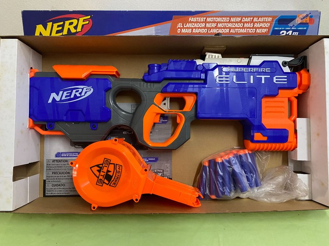 (Motorized) Nerf gun N-Strike Elite HyperFire Blaster, Hobbies & Toys ...