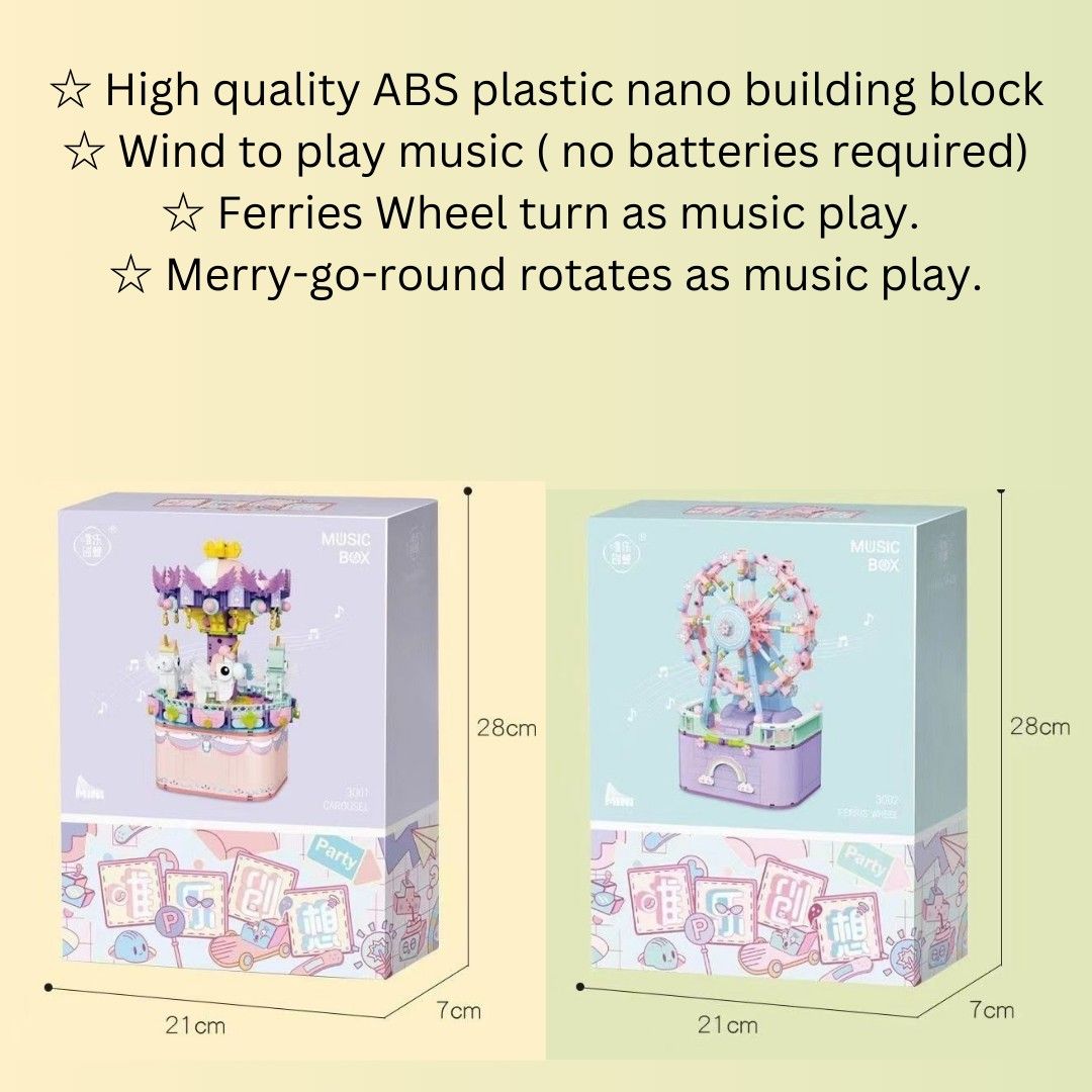 Music Box Building Blocks - Ferris Wheel / Merry-go-round, Hobbies ...