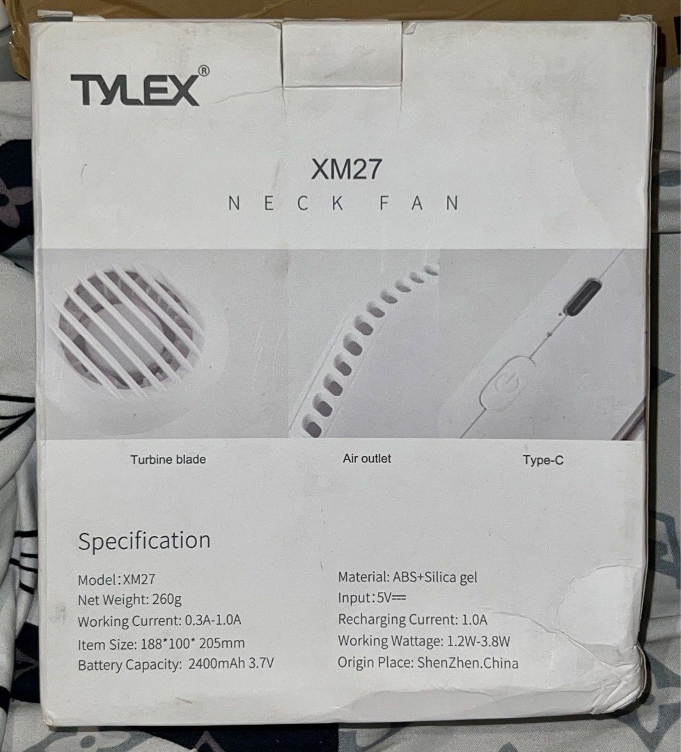 Neck fan TYLEX with box, Furniture & Home Living, Lighting & Fans, Fans ...
