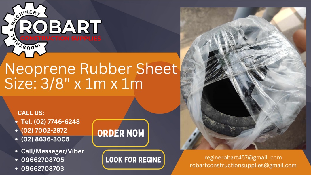 Neoprene Rubber Sheet Size: 3/8" x 1m x 1m, Commercial & Industrial ...