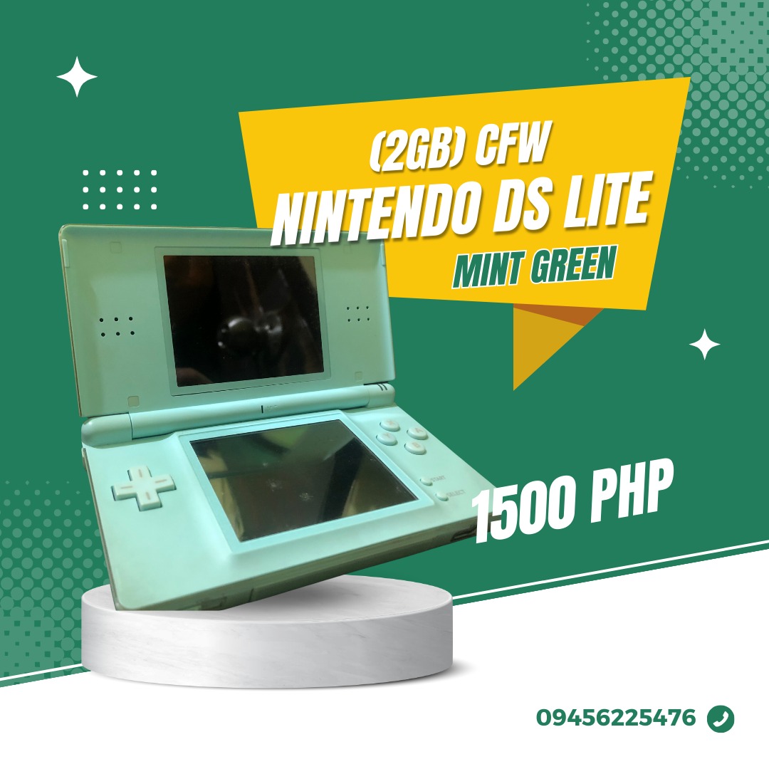 Nintendo Ds Lite Mint Green (2gb) CFW, Video Gaming, Video Game ...