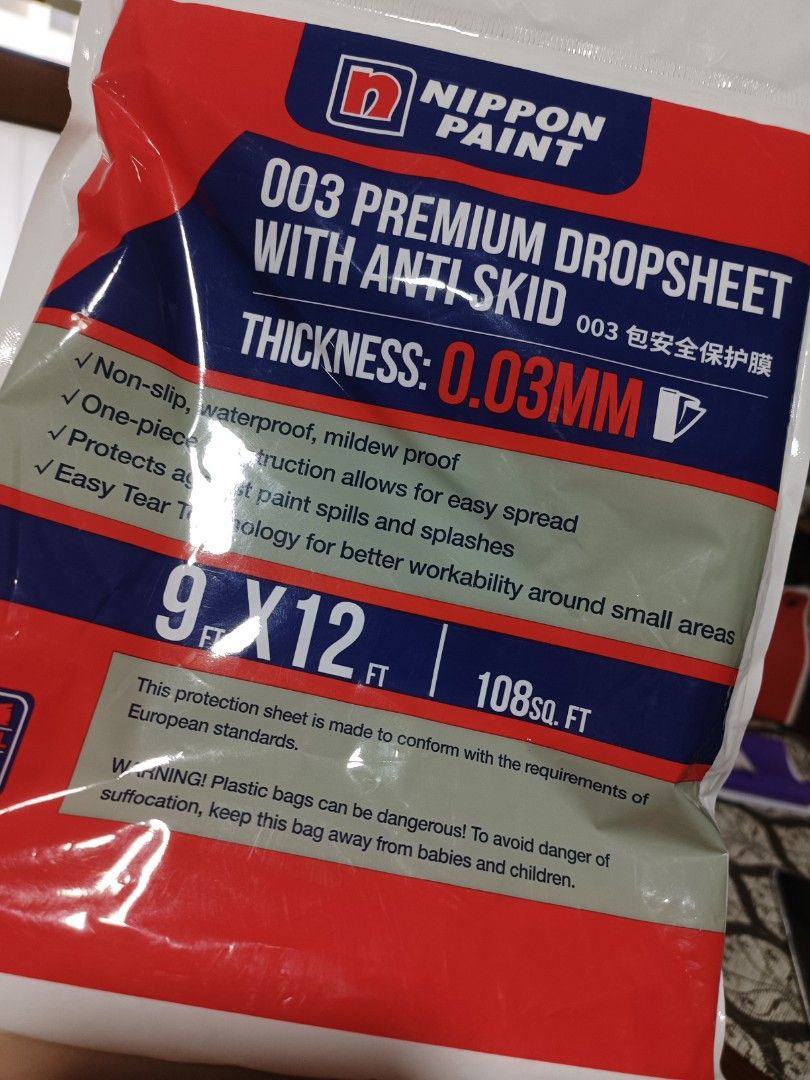 Nippon Paint: Premium Dropsheet with Anti Skid, Furniture & Home Living ...