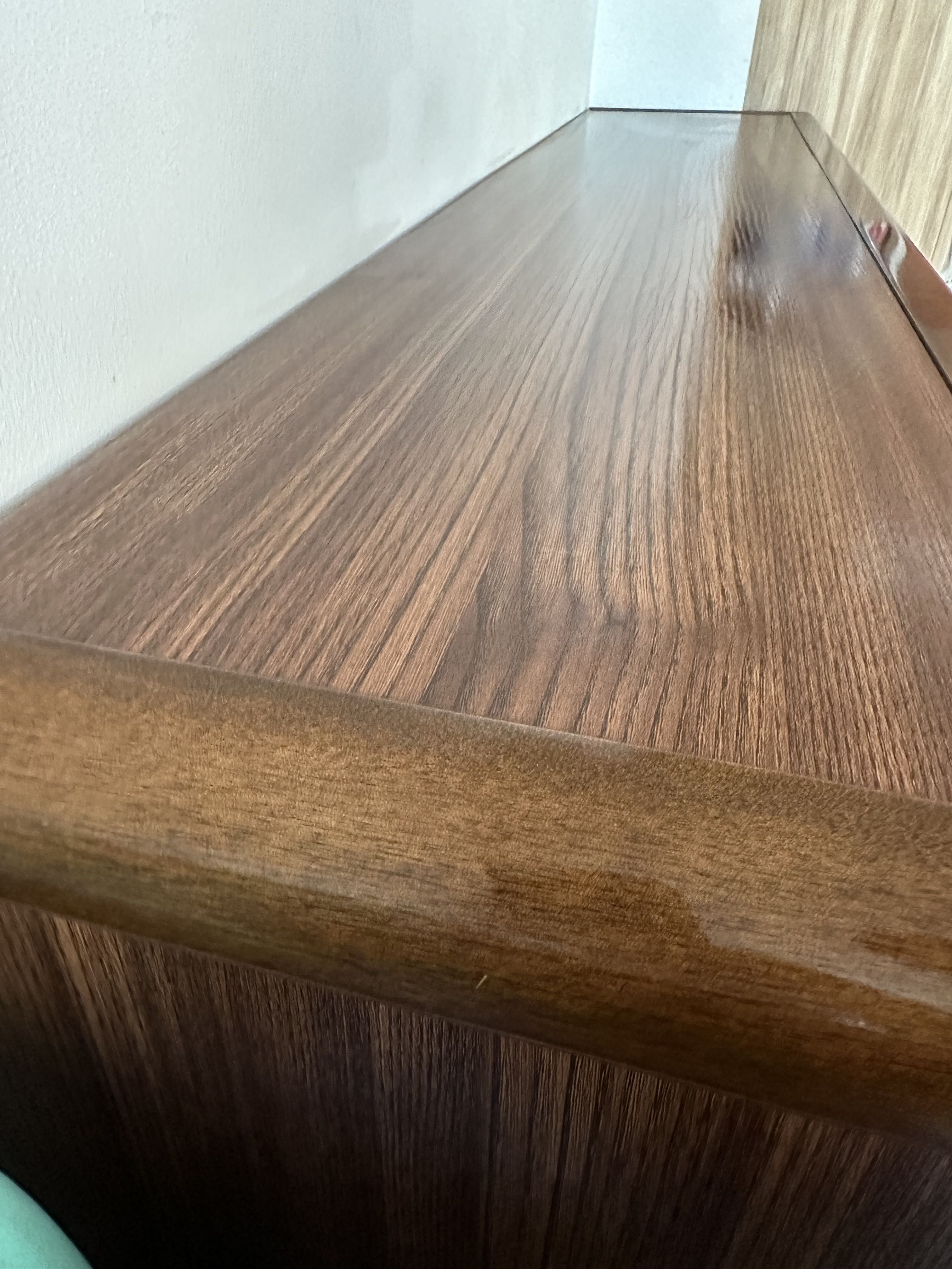 Nordic walnut Side cabinet elevated legs solid wood, Furniture & Home ...