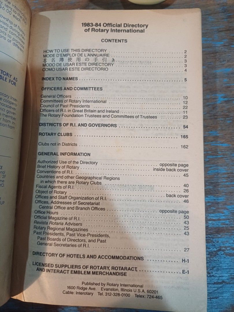 Officially Rotary book 1983-1984, Hobbies & Toys, Books & Magazines ...