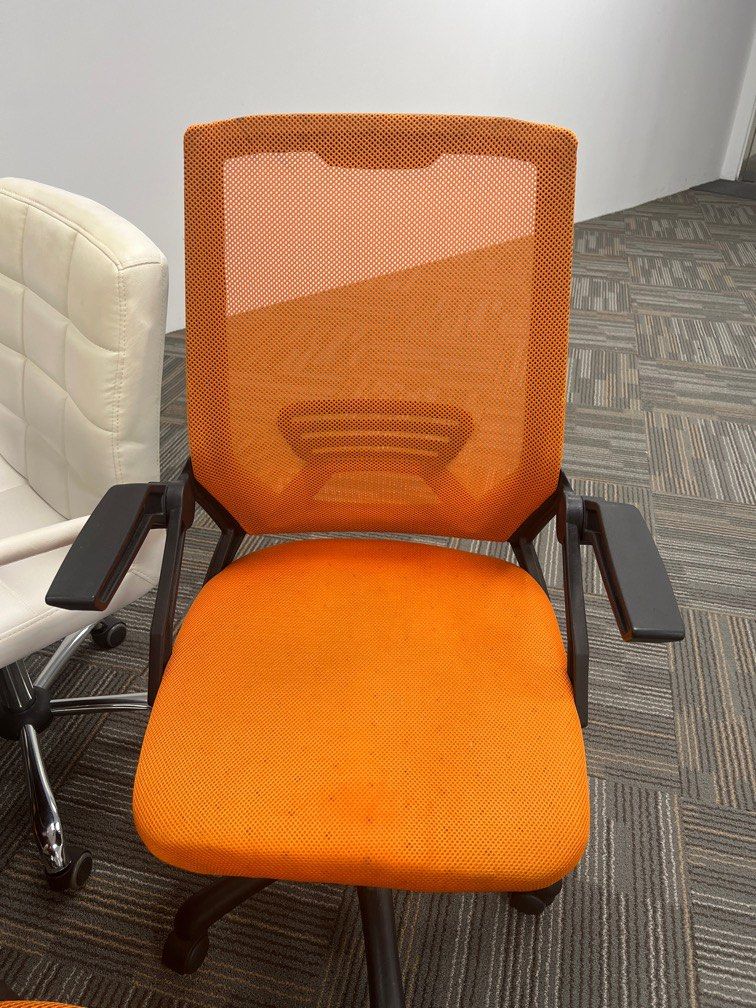 Orange mesh office chair, Furniture & Home Living, Furniture, Chairs on ...