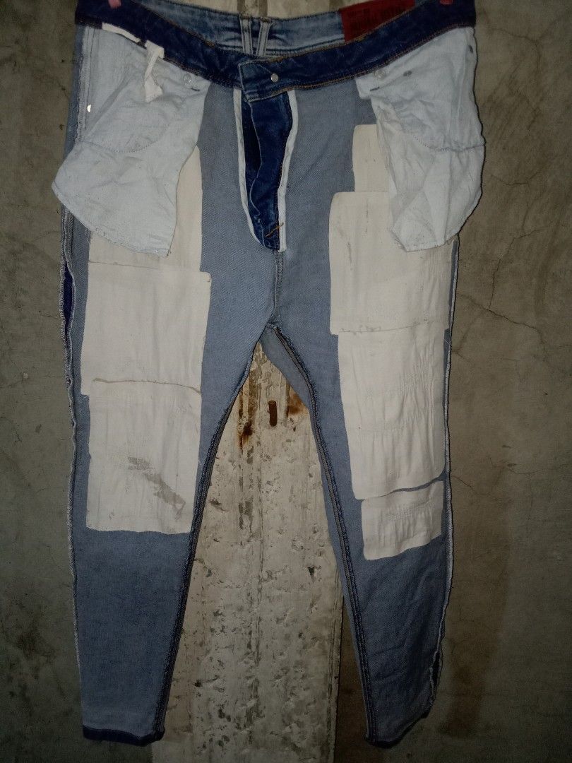Orig ZARA Man damaged and recronstructed jeans, Men's Fashion, Bottoms ...