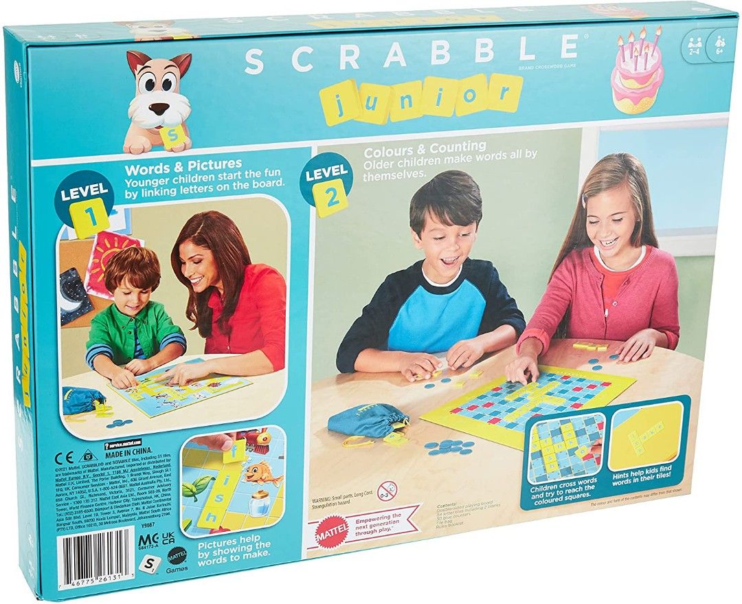 original Mattel Scrabble Junior board game, Hobbies & Toys, Toys ...