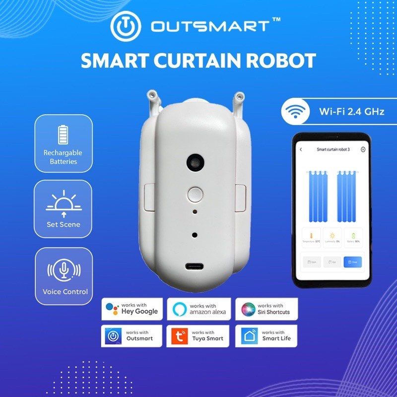 Outsmart curtain robot for rail, double open, TV & Home Appliances, TV & Entertainment ...