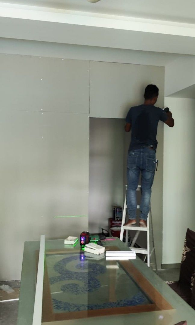 Partition wall / false celling /L box/cove light/house partition wall ...