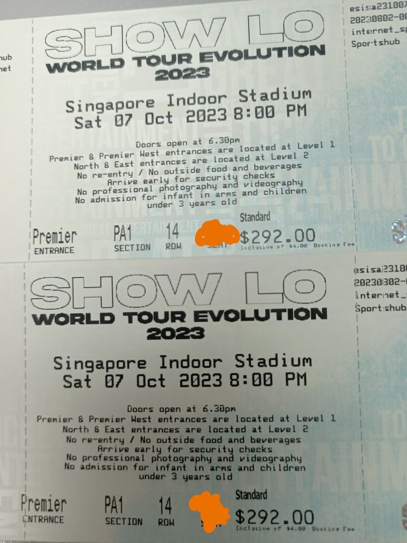 (reserved) Physical tickets Below cost Show Lo 罗志祥concert tickets ...