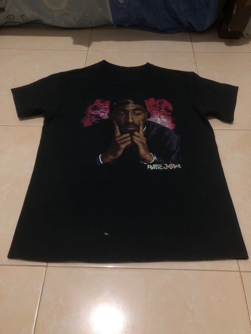 Poetic Justice Kaos hitam bergambar penyanyi rapper 2pac Tupac shakur ...