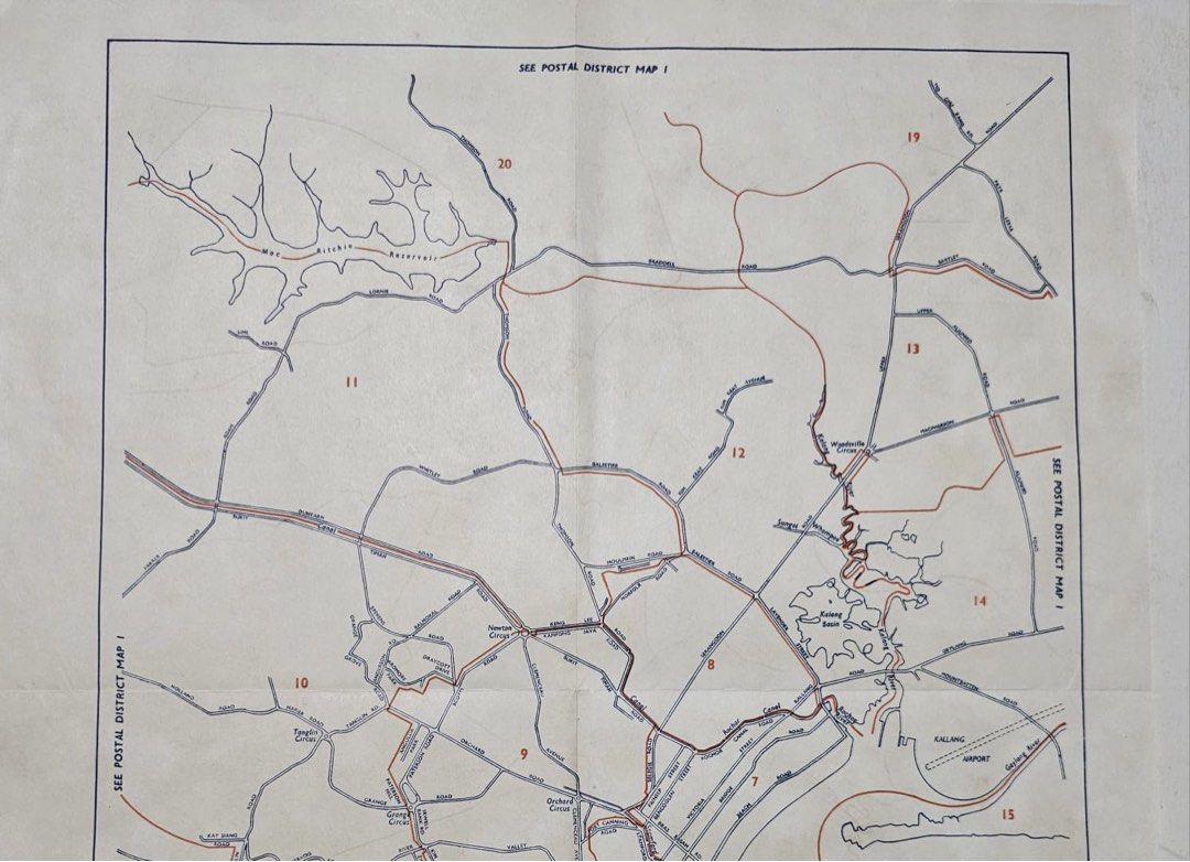 Postal district map. 2. , Singapore, printed by craftsman press Ltd ...