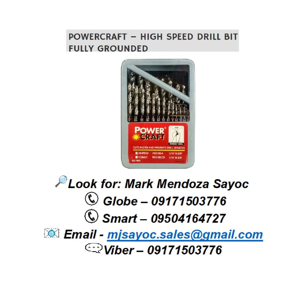 POWERCRAFT – HIGH SPEED DRILL BIT FULLY GROUNDED, Commercial ...