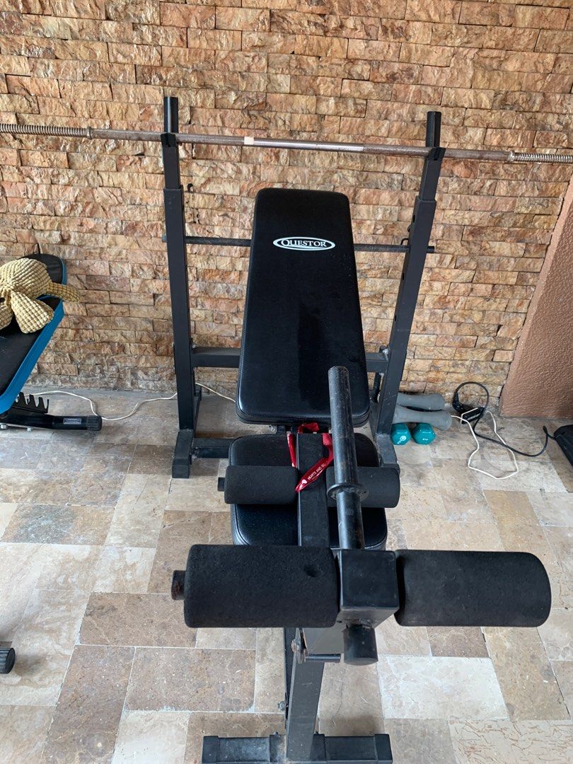 Questor Multi- Purpose Bench Press (w/free barbell included), Sports ...