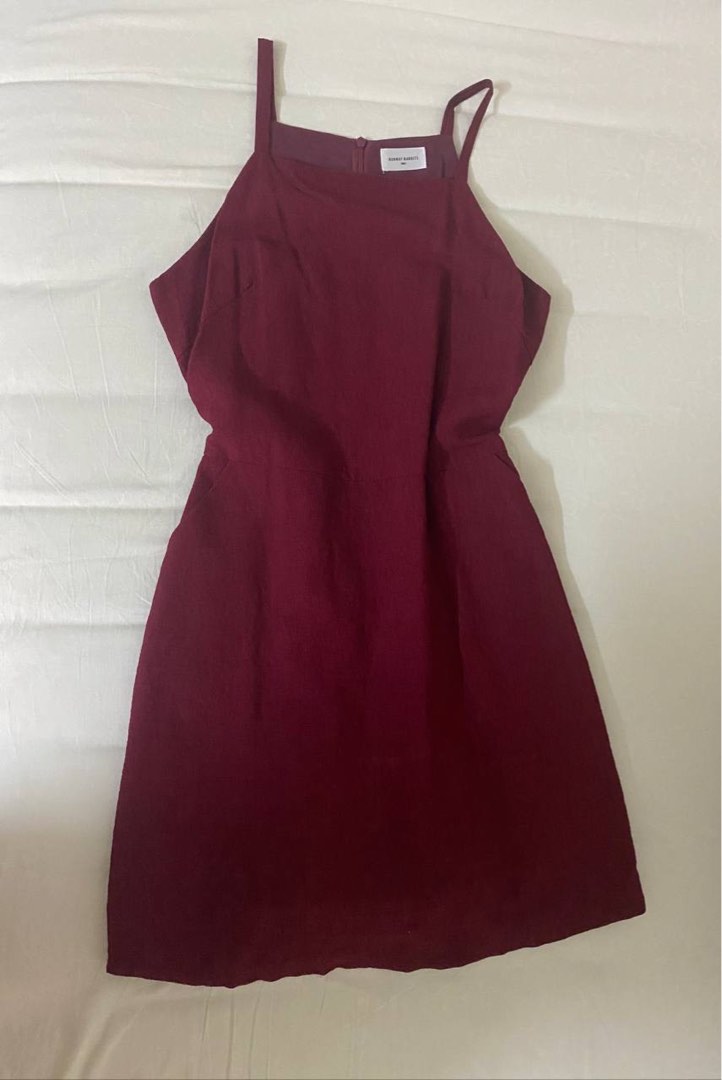 red maroon dress, Women's Fashion, Dresses & Sets, Dresses on Carousell