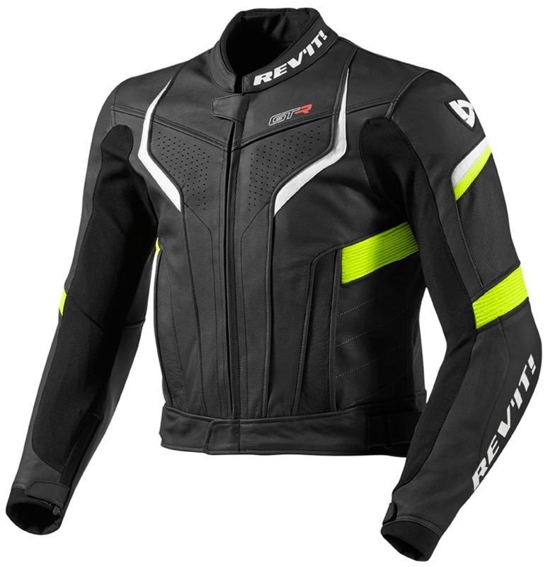 Revit GT-R Motorcycle Leather Jacket Black/Neon 40US/50EUR, Men's ...