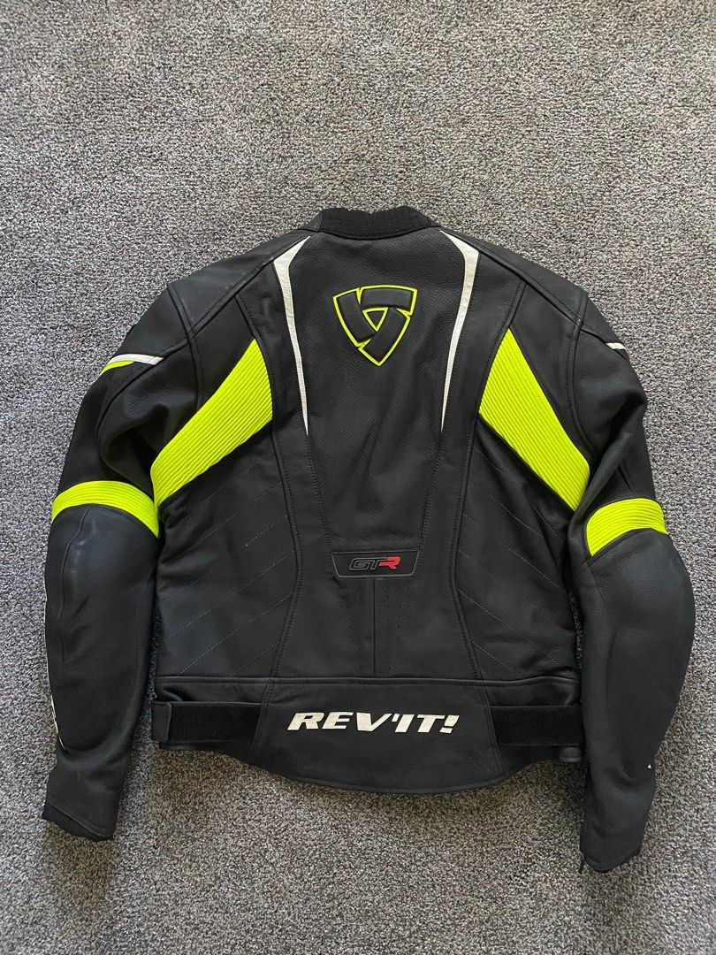 Revit GT-R Motorcycle Leather Jacket Black/Neon 40US/50EUR, Men's ...