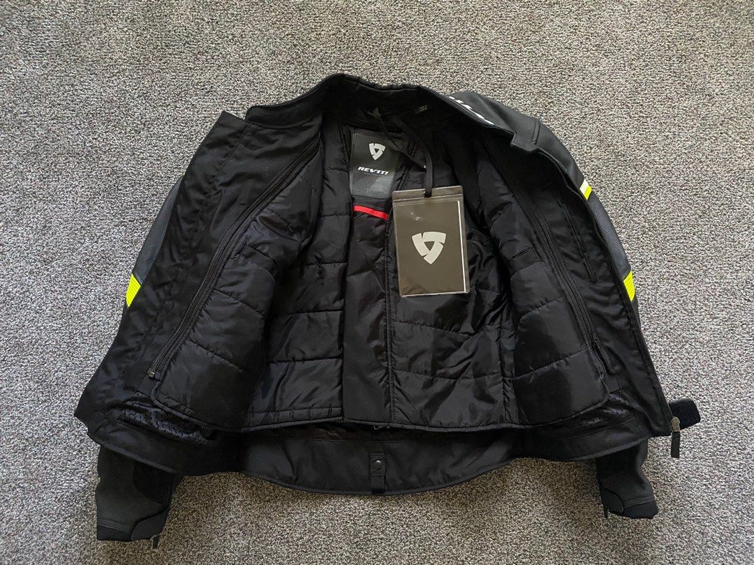 Revit GT-R Motorcycle Leather Jacket Black/Neon 40US/50EUR, Men's ...