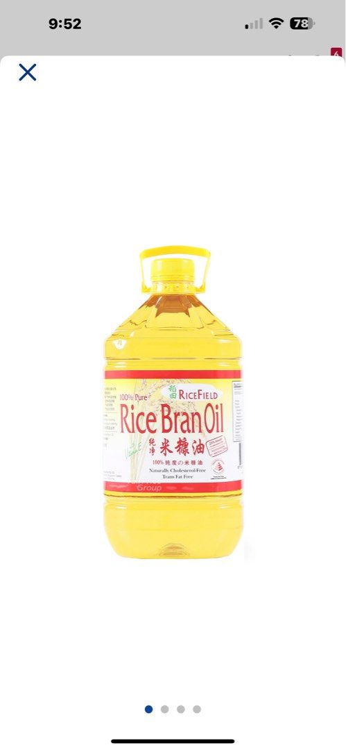 Rice Field 100% Pure Rice Bran Oil, Food & Drinks, Rice & Noodles on Carousell